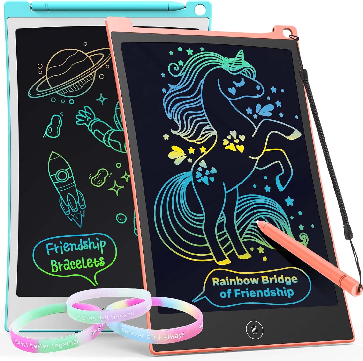 TECJOE 2 Pack LCD Writing Tablet, 8.5 Inch Colorful Doodle Board ...