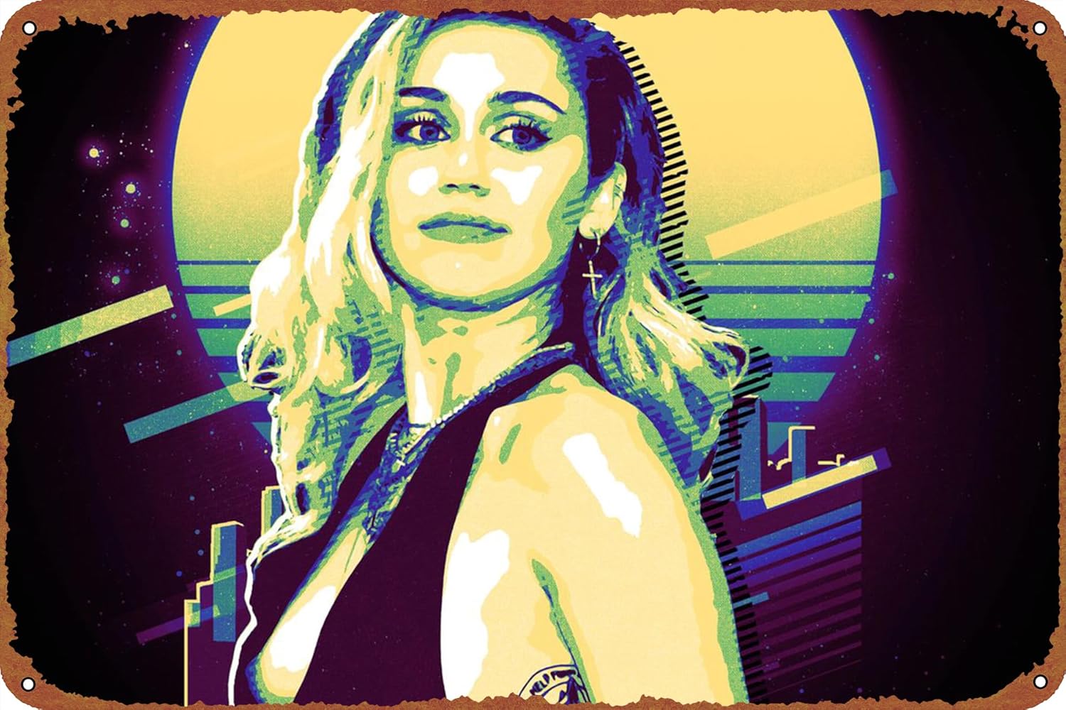 Amazon.com : Miley Cyrus music poster Retro tin Sign Wall Art Decor ...