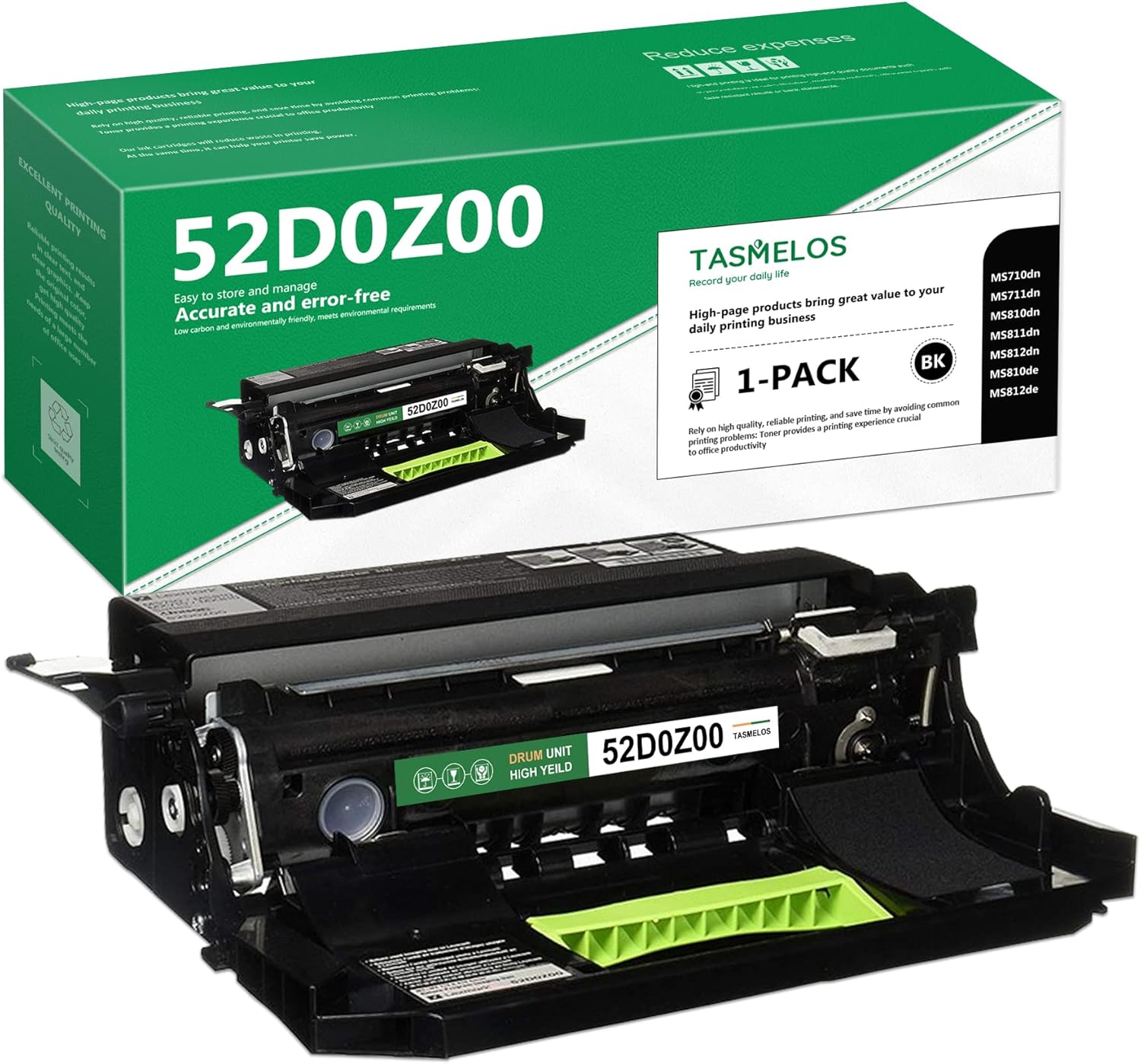 Amazon.com: 520Z 52D0Z00 Black Drum Unit (1-Pack ) - Tseos Compatible ...