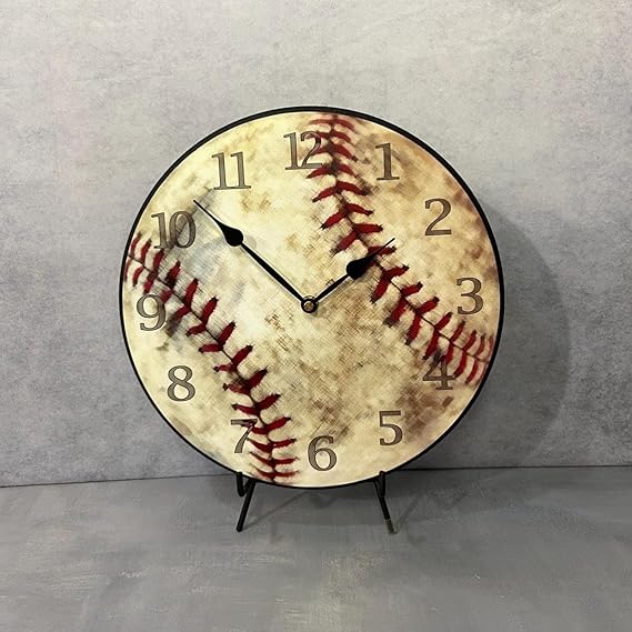 Amazon.com: Baseball Wall Clock | Ultra Quiet Quartz Mechanism | Hand ...