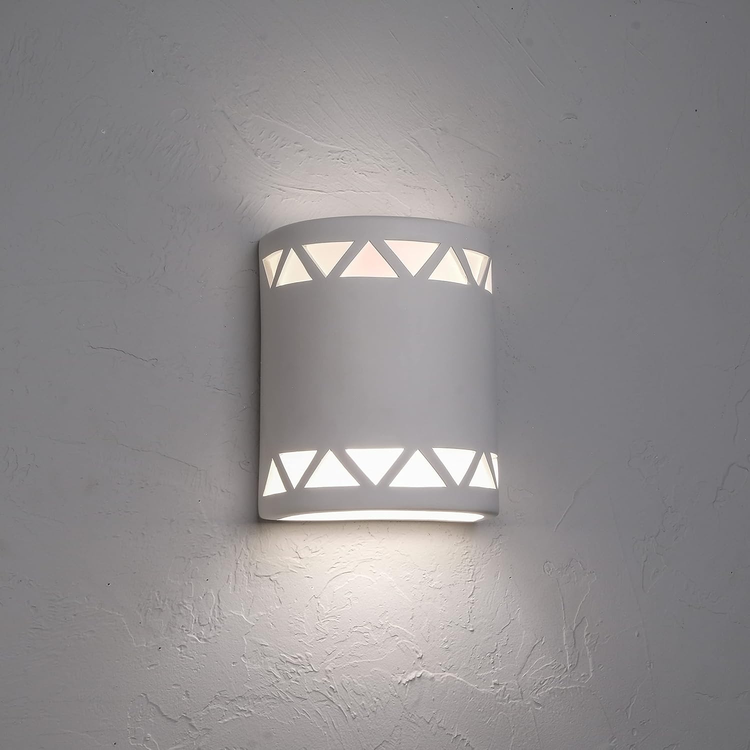 Small Triangle Cutouts at top and Bottom of Fixture in paintable White ...