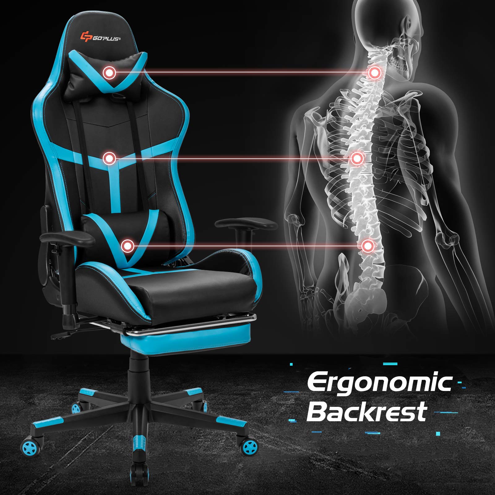 Buy Goplus Gaming Chair, Massage Office Chair Computer Gaming Racing ...