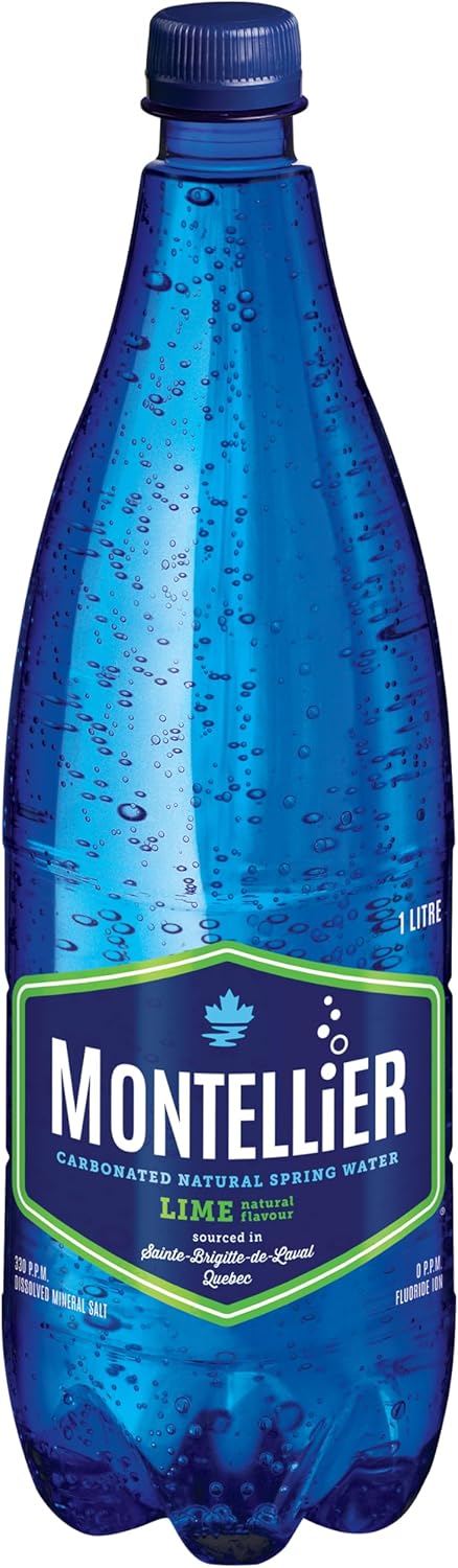 Montellier Carbonated Natural Mineral Water with Lime Flavour 12x1L ...