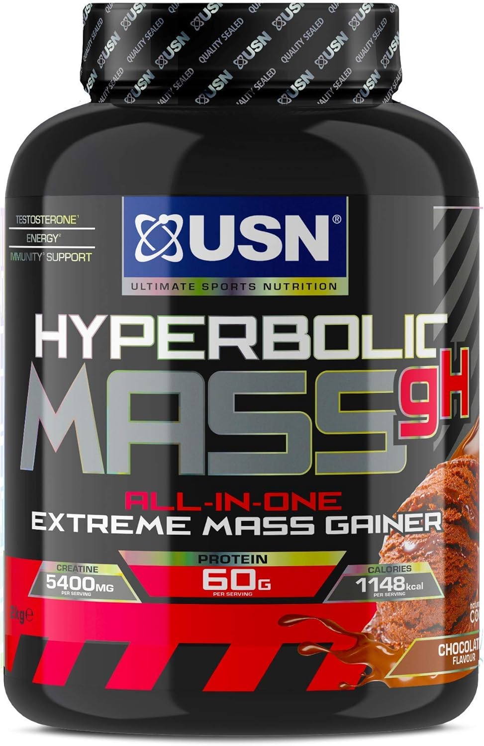 USN Hyperbolic Mass Chocolate 2kg: High Calorie Mass Gainer Protein ...