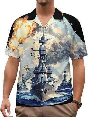 Amazon.com: WW2 Warship Battleship Cruisers Naval Fleet Mens Shirts ...