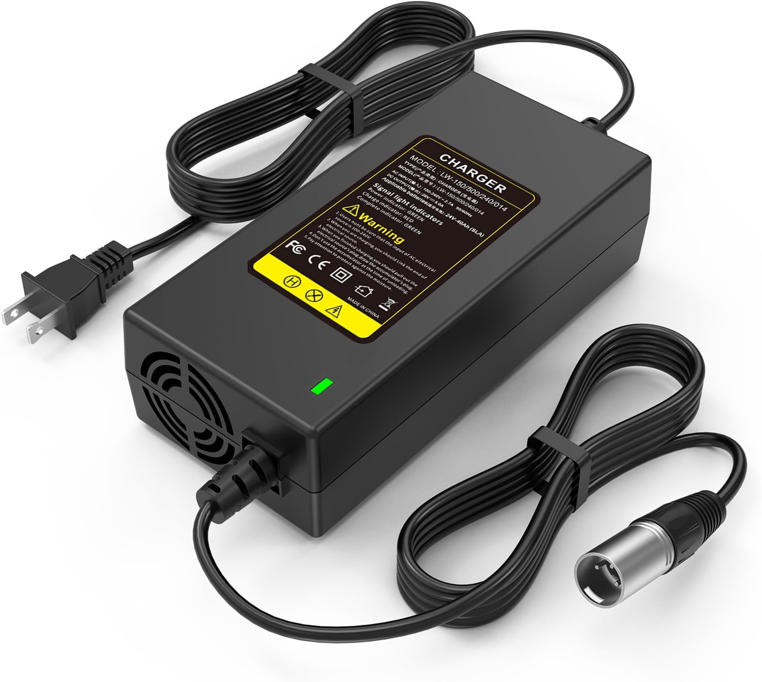 Amazon.com: 24V 5A 3-Pin Male XLR Connector Battery Charger for ...