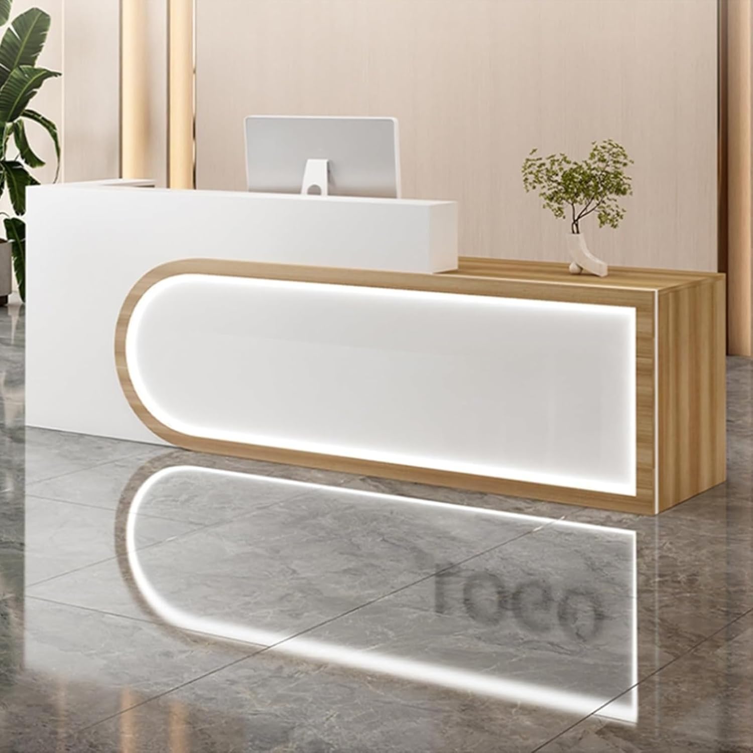 Amazon.com: YHWKGZ Reception Desk, L-Shaped Front Desk, Reception Table ...
