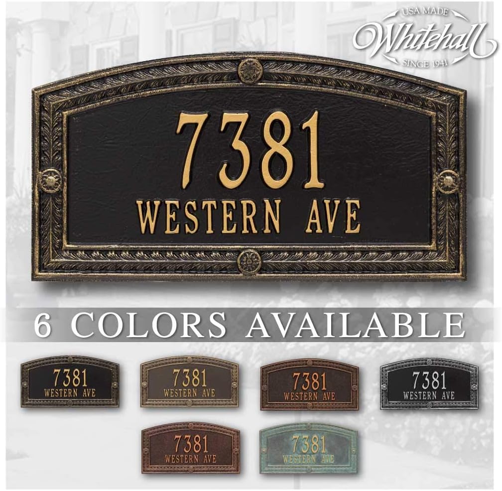 Amazon.com: Whitehall™ Personalized Cast Metal Address plaque -THE ...