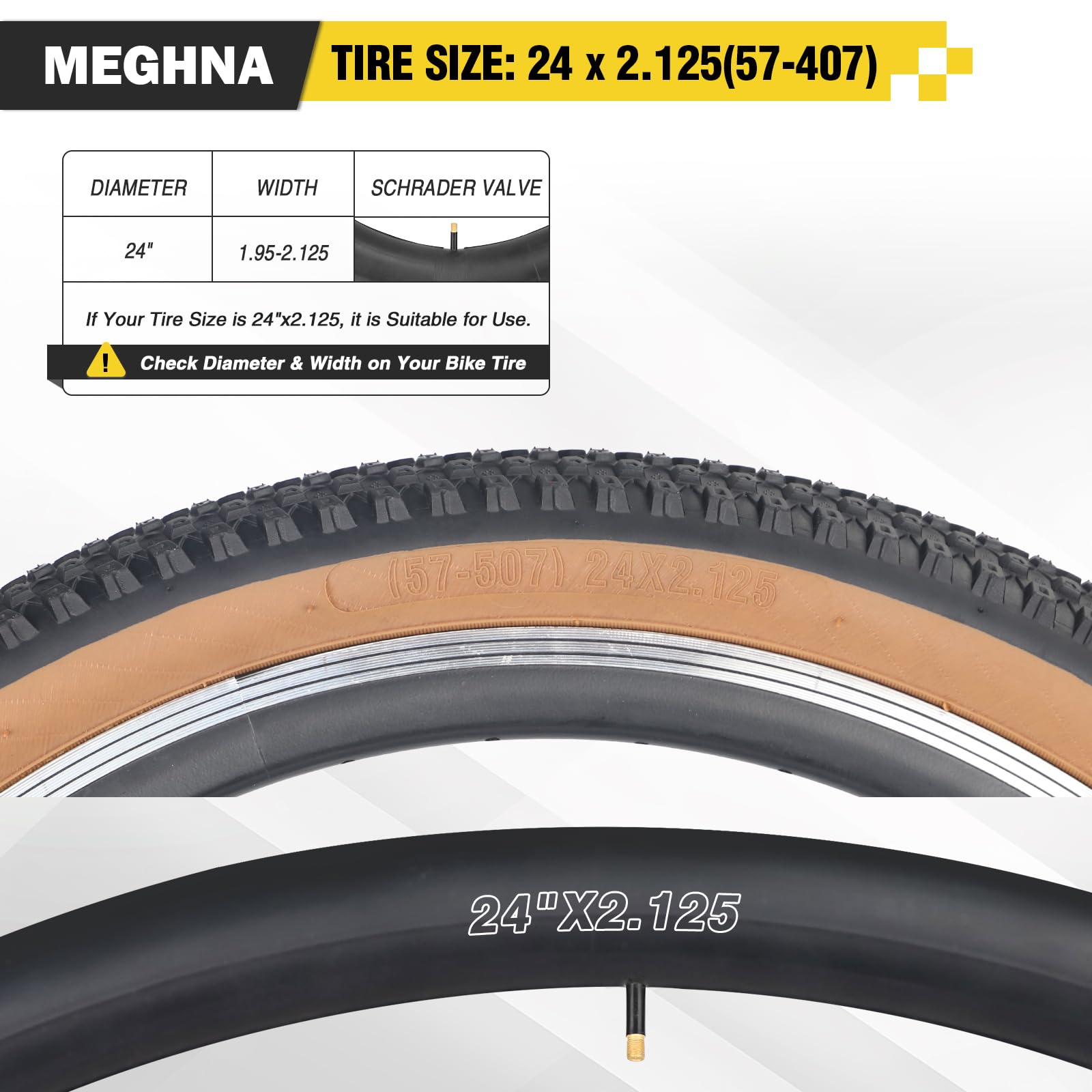 Snapklik.com : MEGHNA Mountain Bike Tire 24 Inch Foldable Anti Slip ...