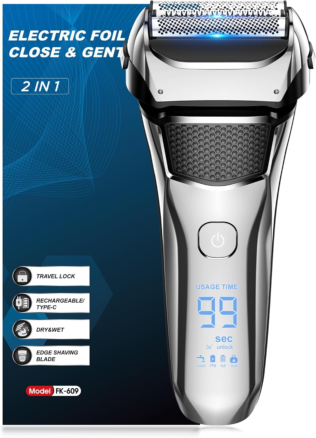 Shavers for Men,Foil Shaver with Floating Blade,100% Waterproof ...