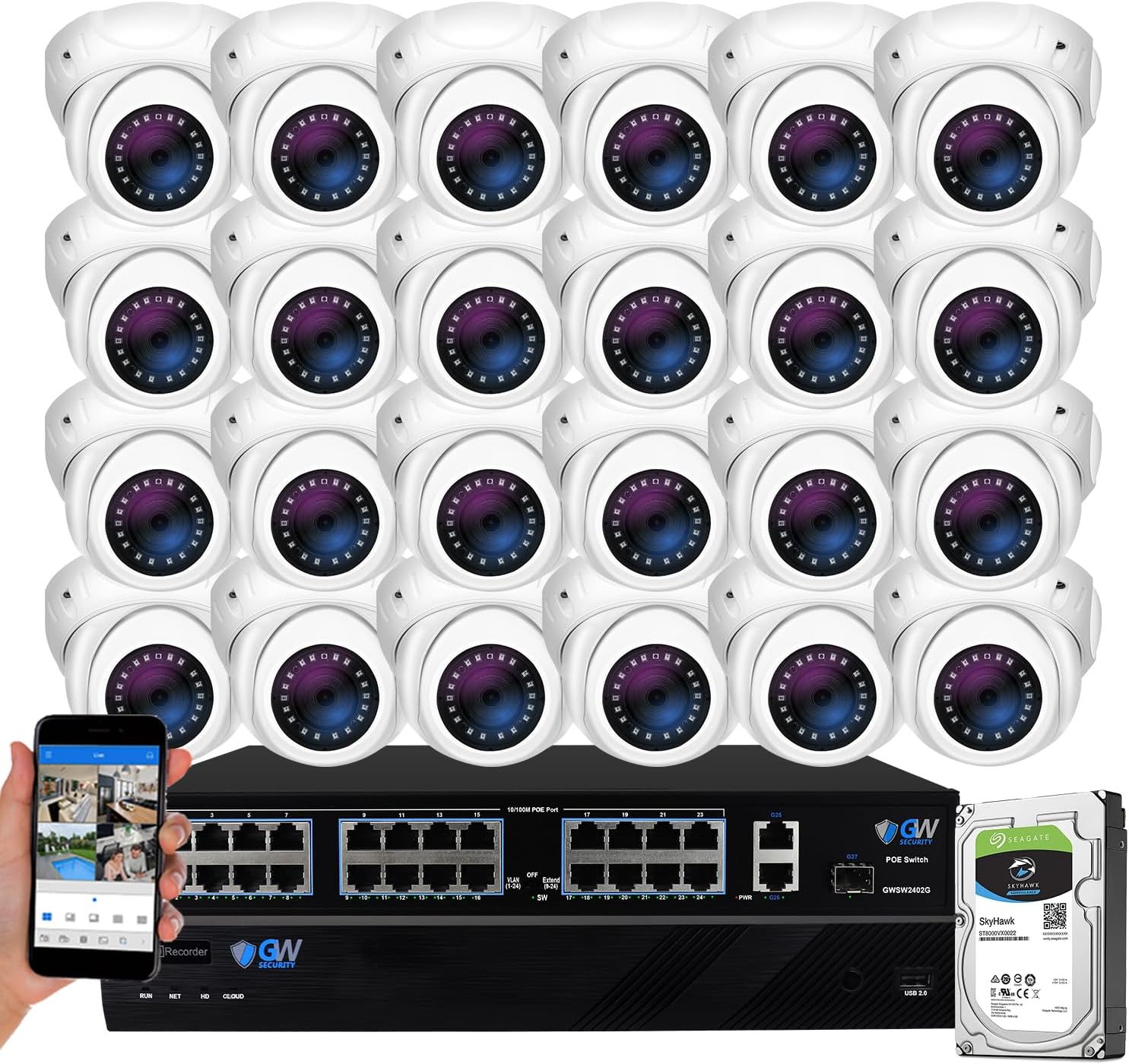 Amazon.com : GW Security 32 Channel 4K NVR 5MP H.265 IP Surveillance ...