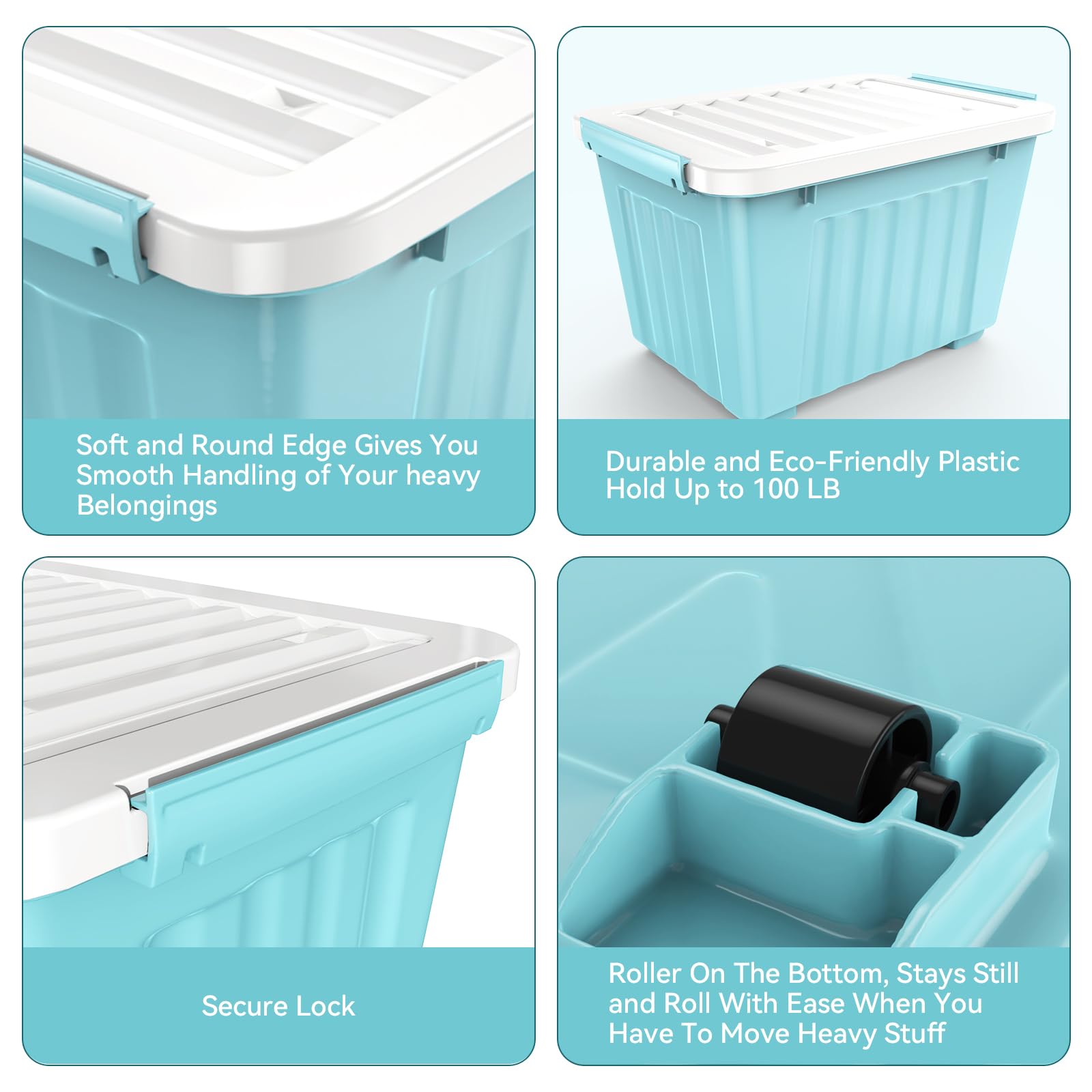 Snapklik.com : Nazhura 72 Quart Plastic Storage Bin, Stackable And ...