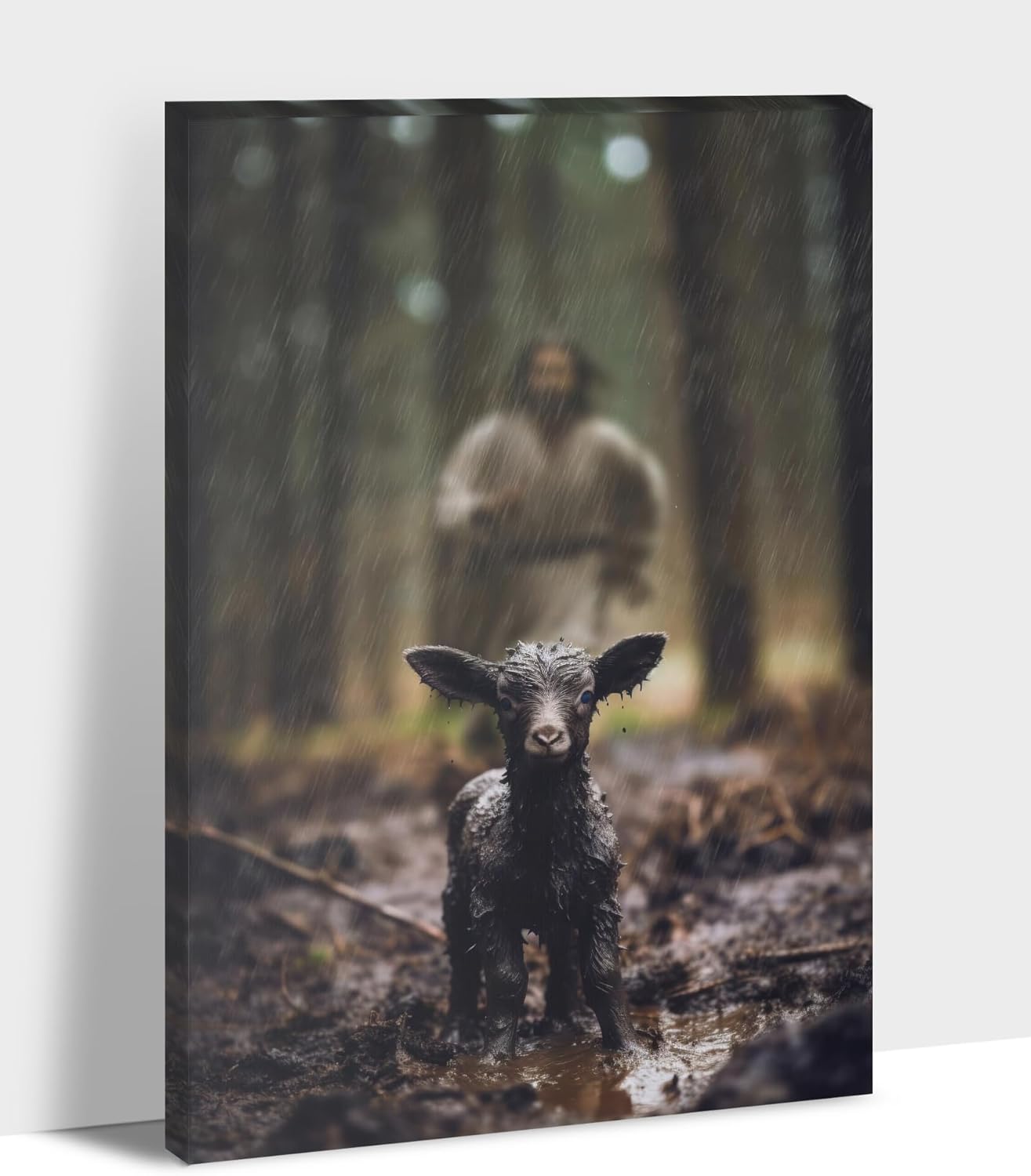 Lienzo decorativo para pared de Jesús y cordero, Jesús corriendo ...