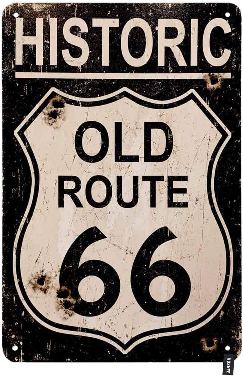 Amazon.com: HOSNYE Tin Sign Historic Old Road Vintage Metal Tin Signs ...
