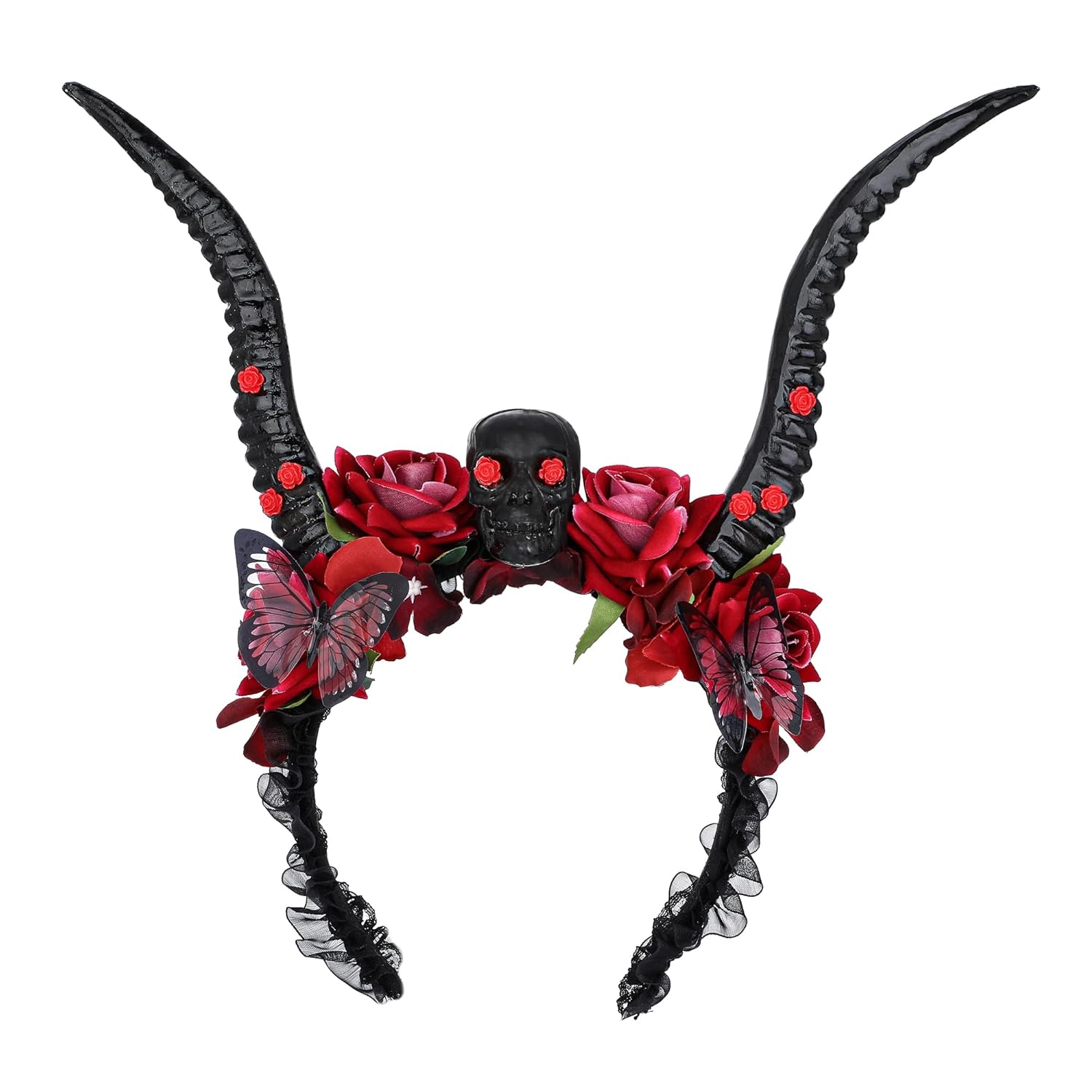 MOSTORY Handmade Black Goat Horns Headband - Gothic Hallween Hairband ...