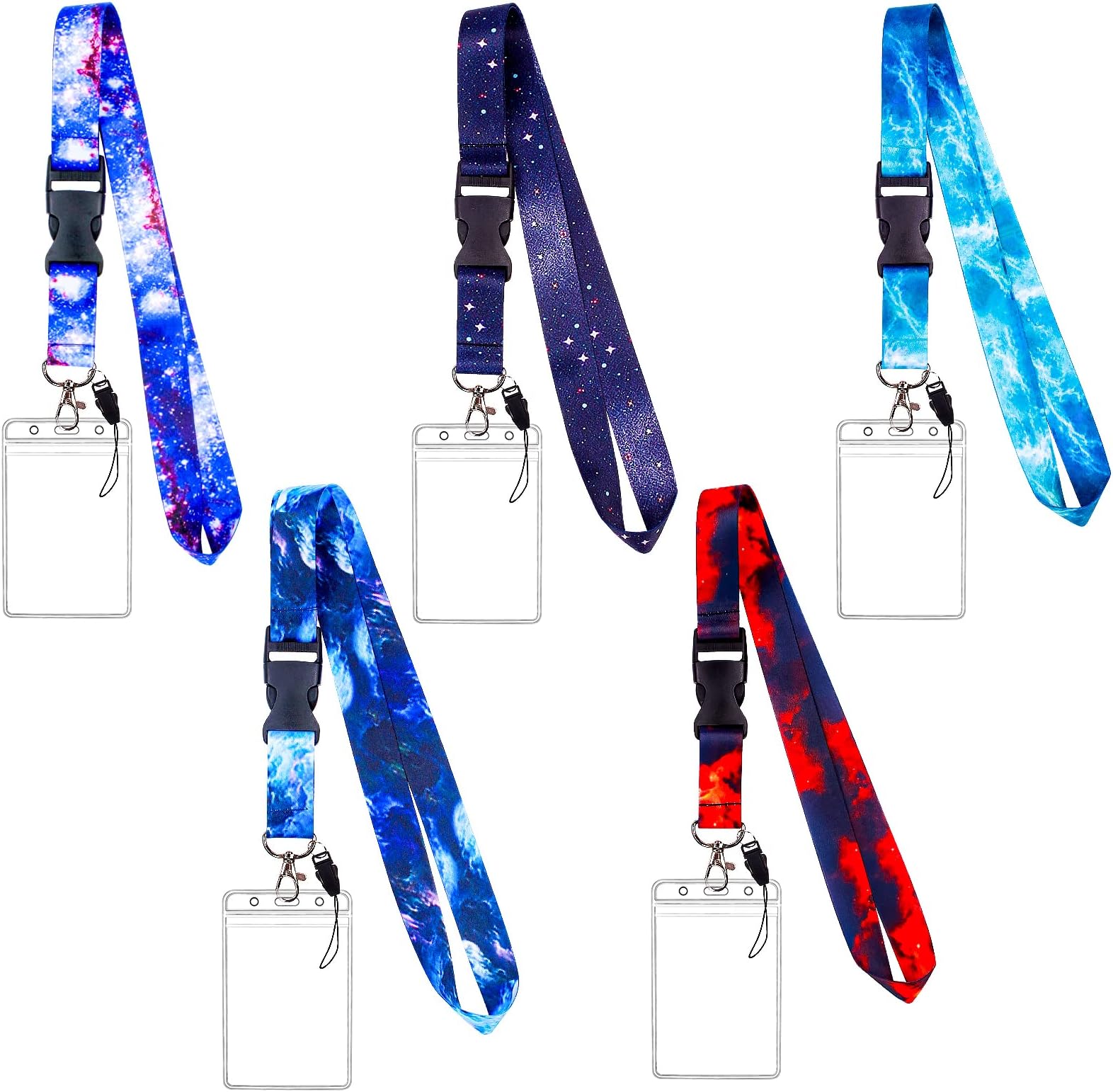 Amazon.com: 5 Pieces Badge Lanyard with Clear PVC ID Card Holder ...