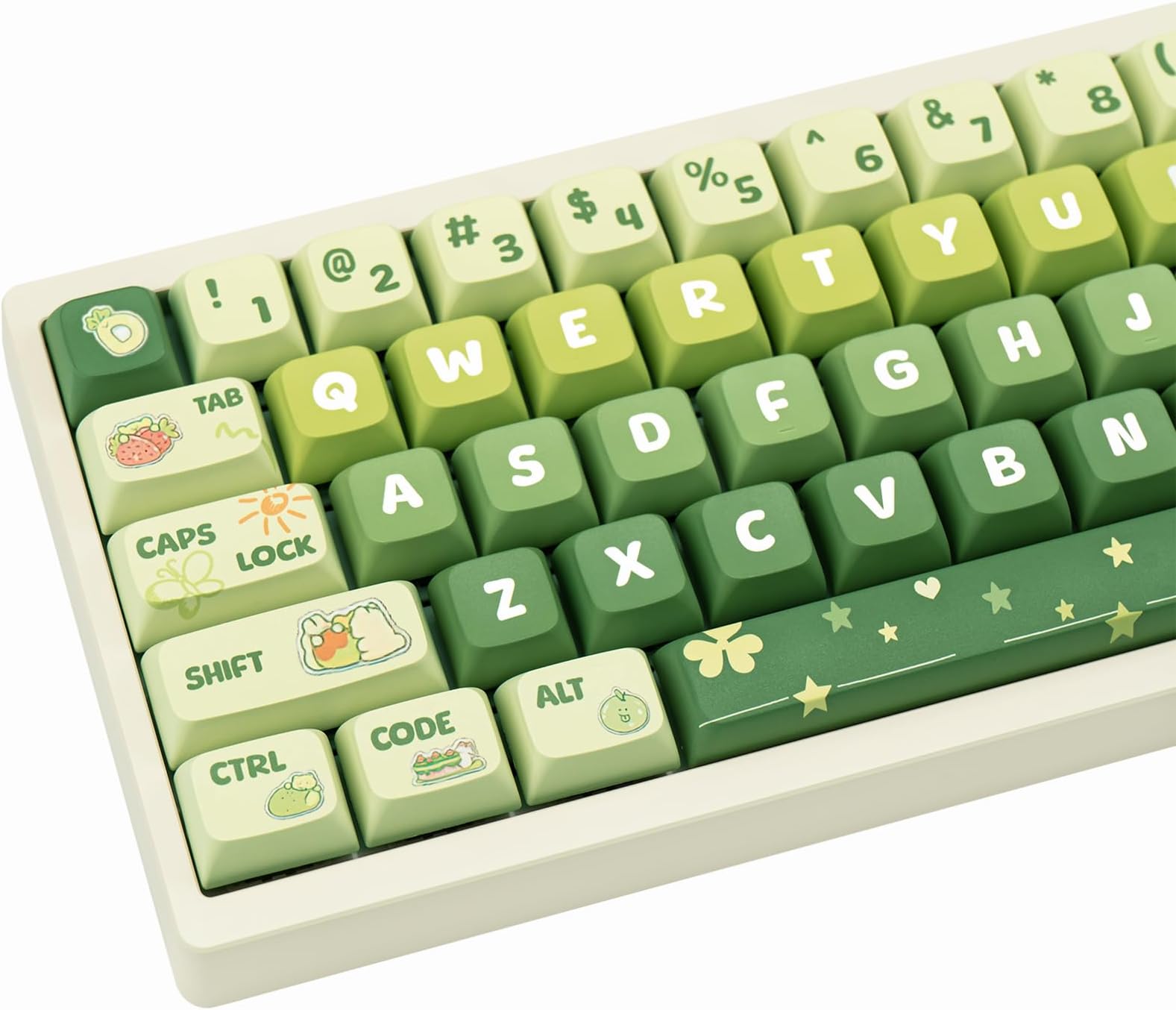 Amazon.com: GEKUCAP PBT Keycaps 133 Keys Gradient Green Keycap Dye ...