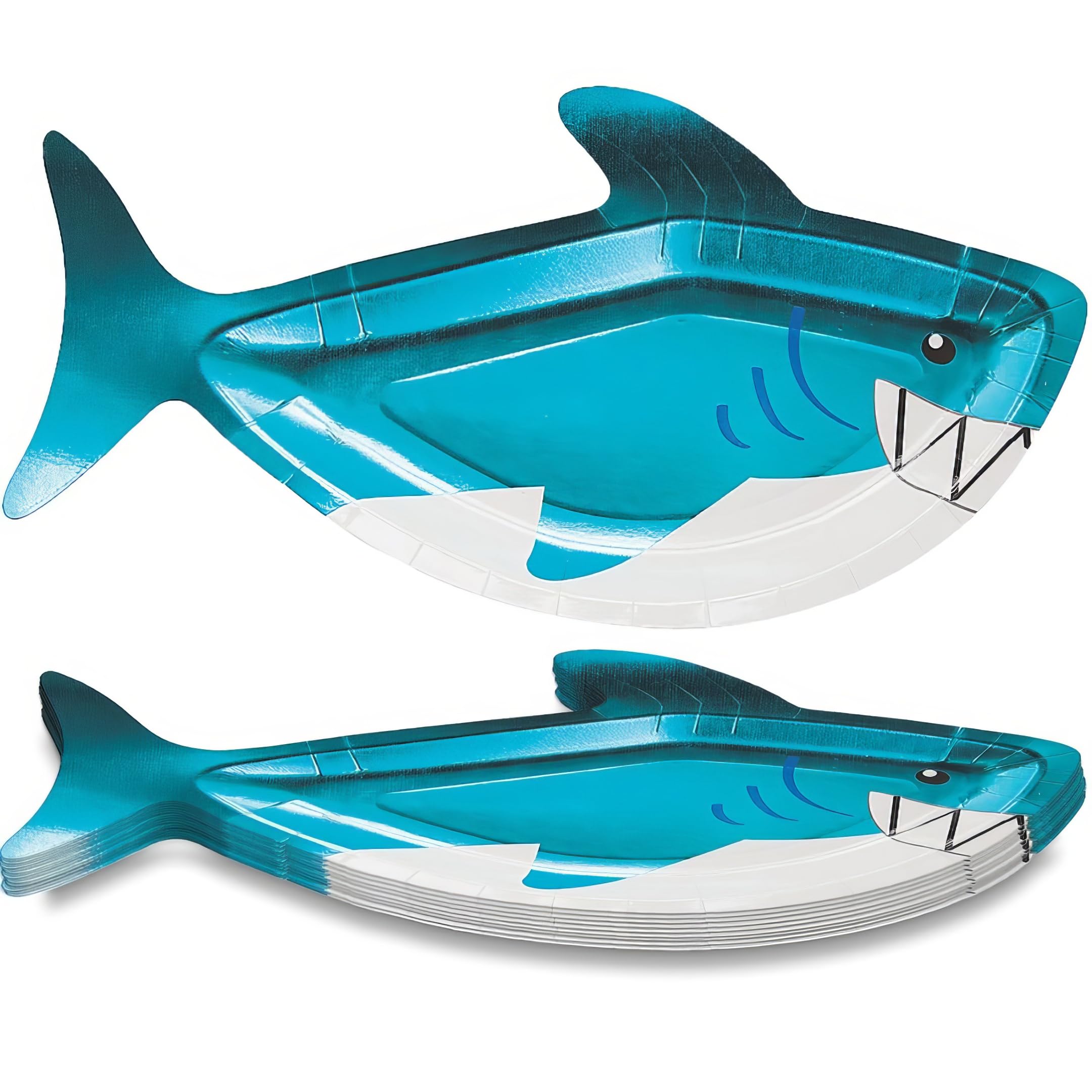 Amazon.com: Fun Express Shark Party Shark-Shaped Paper Dessert Plates ...