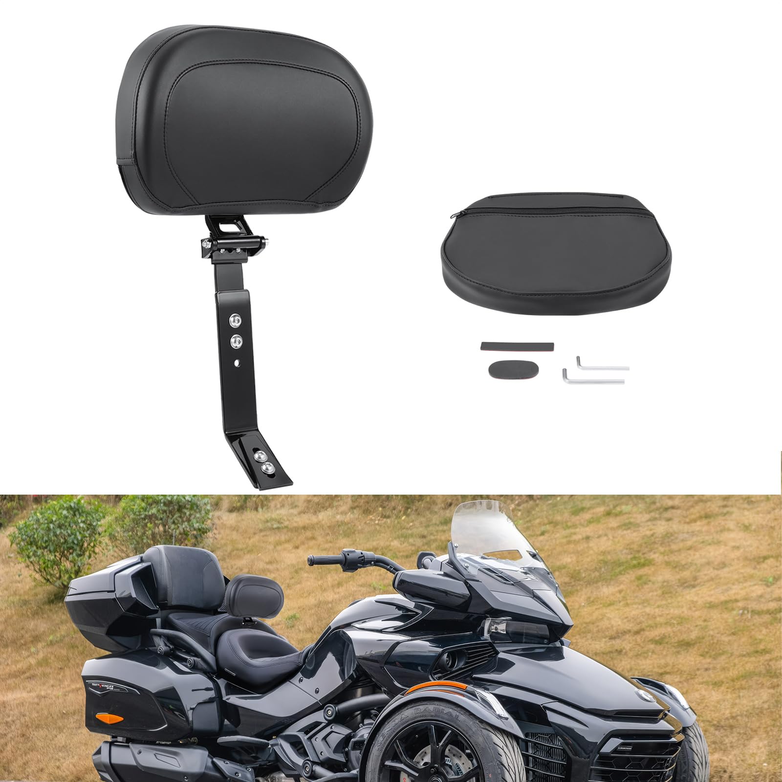 Amazon.com: Aferrizu Adjustable Driver Backrest Front Rider Back Rest ...