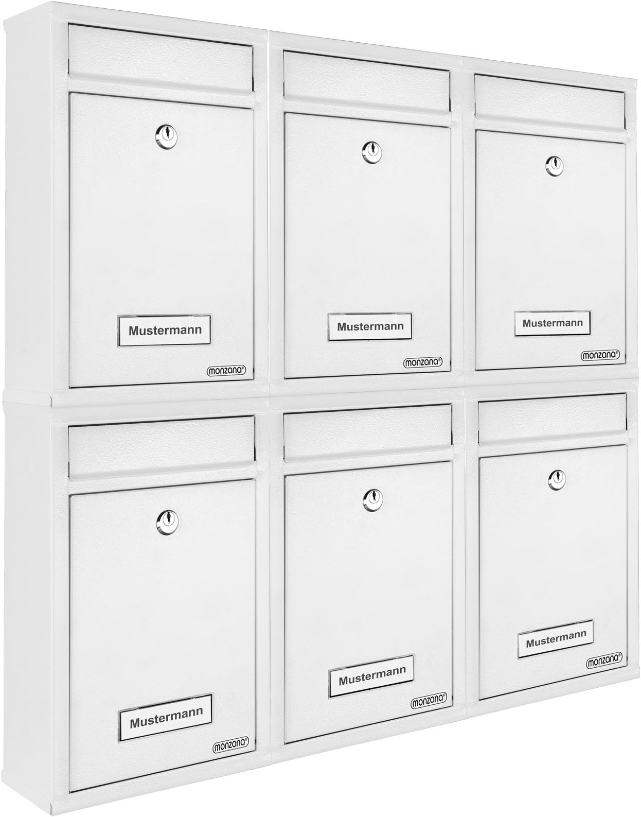 MONZANA® 6x Lockable Letter Box Including 2 Keys | Wall Mounted Mailbox ...