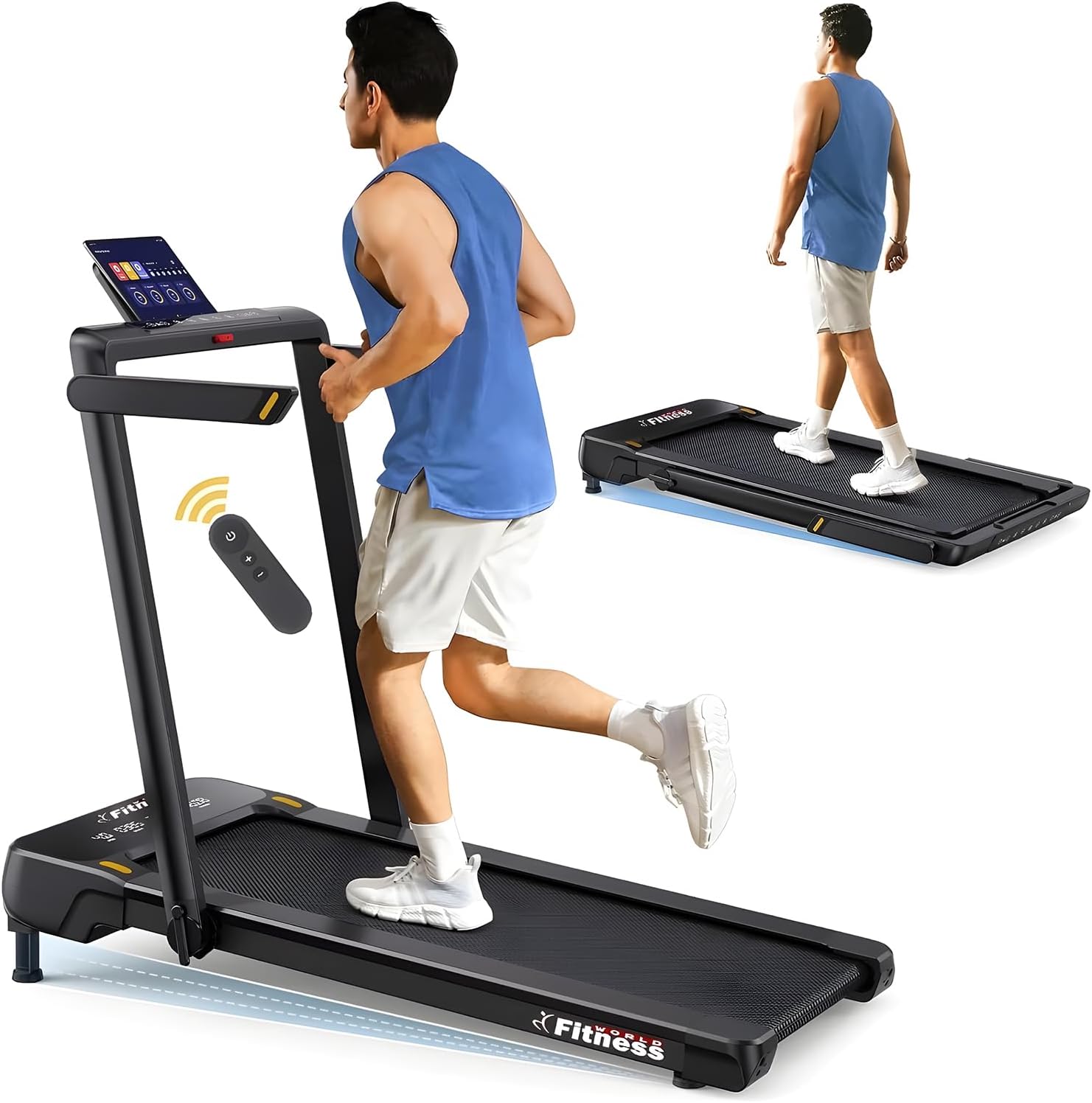 3HP Hydraulic Universal Treadmill 2 in 1 Foldable Treadmill 3 Levels ...