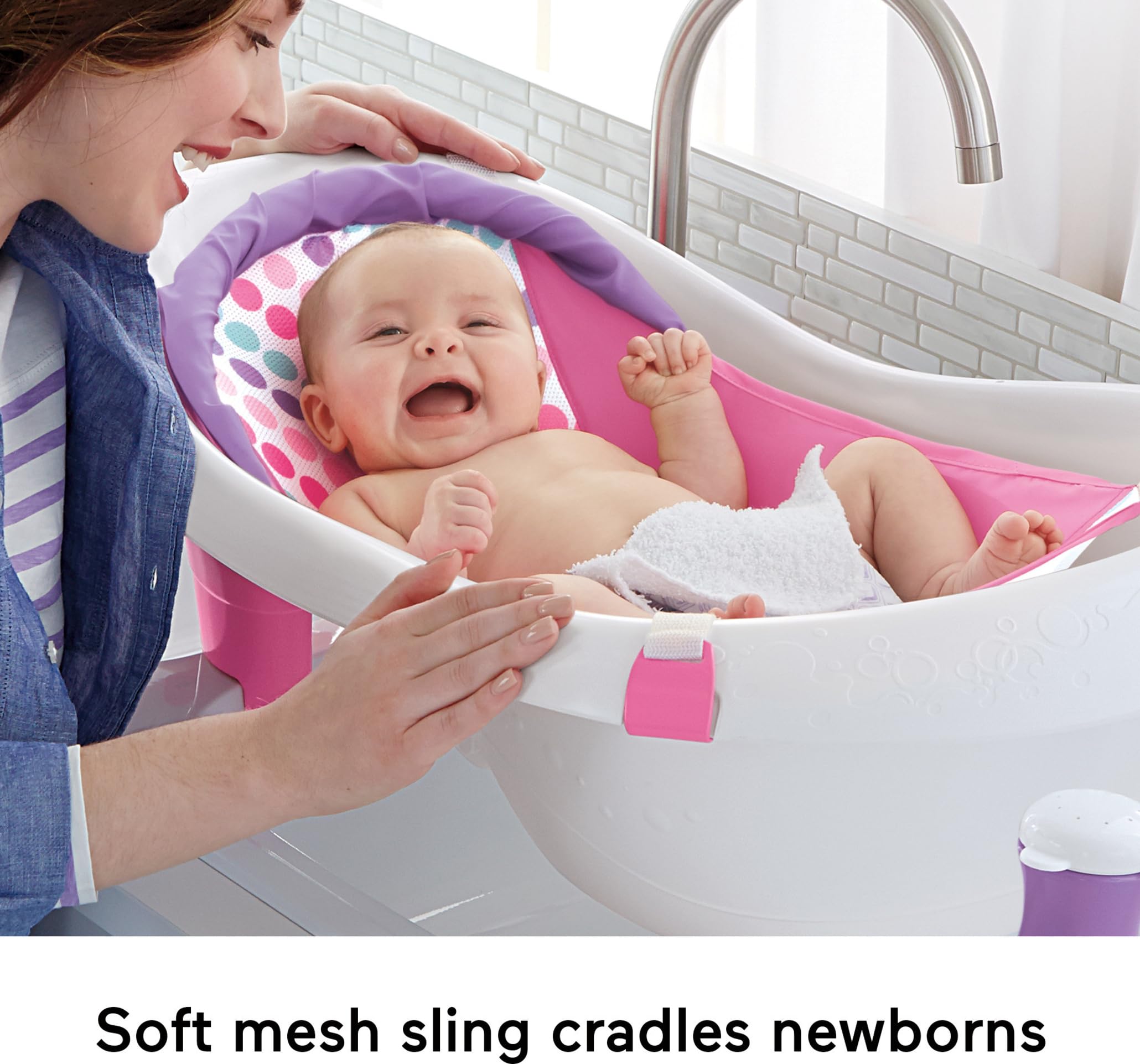 Tub Sling Baby Bather For New Born Babies, Foldable Baby Bath Seat