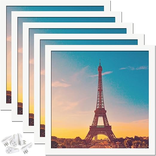Amazon.com - icariery 10x10 Picture Frame Set of 5, White Square Photo ...