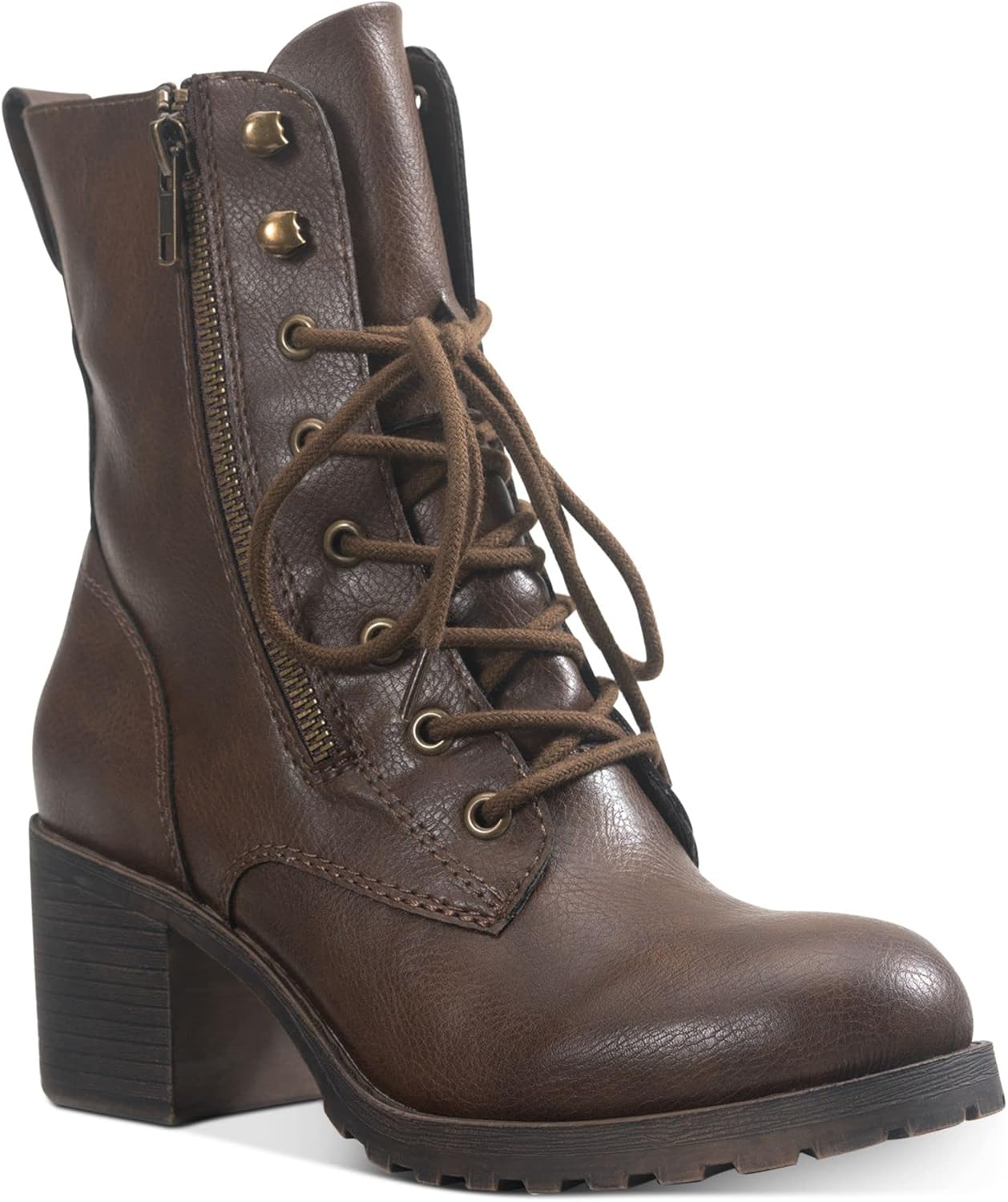 Amazon.com | American Rag Womens Sloanie Faux Leather Lace-Up Booties ...