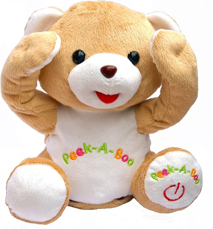 Amazon.com: Bo Toys Cute Peek-a-Boo Teddy Bear Animated Stuffed Plush ...