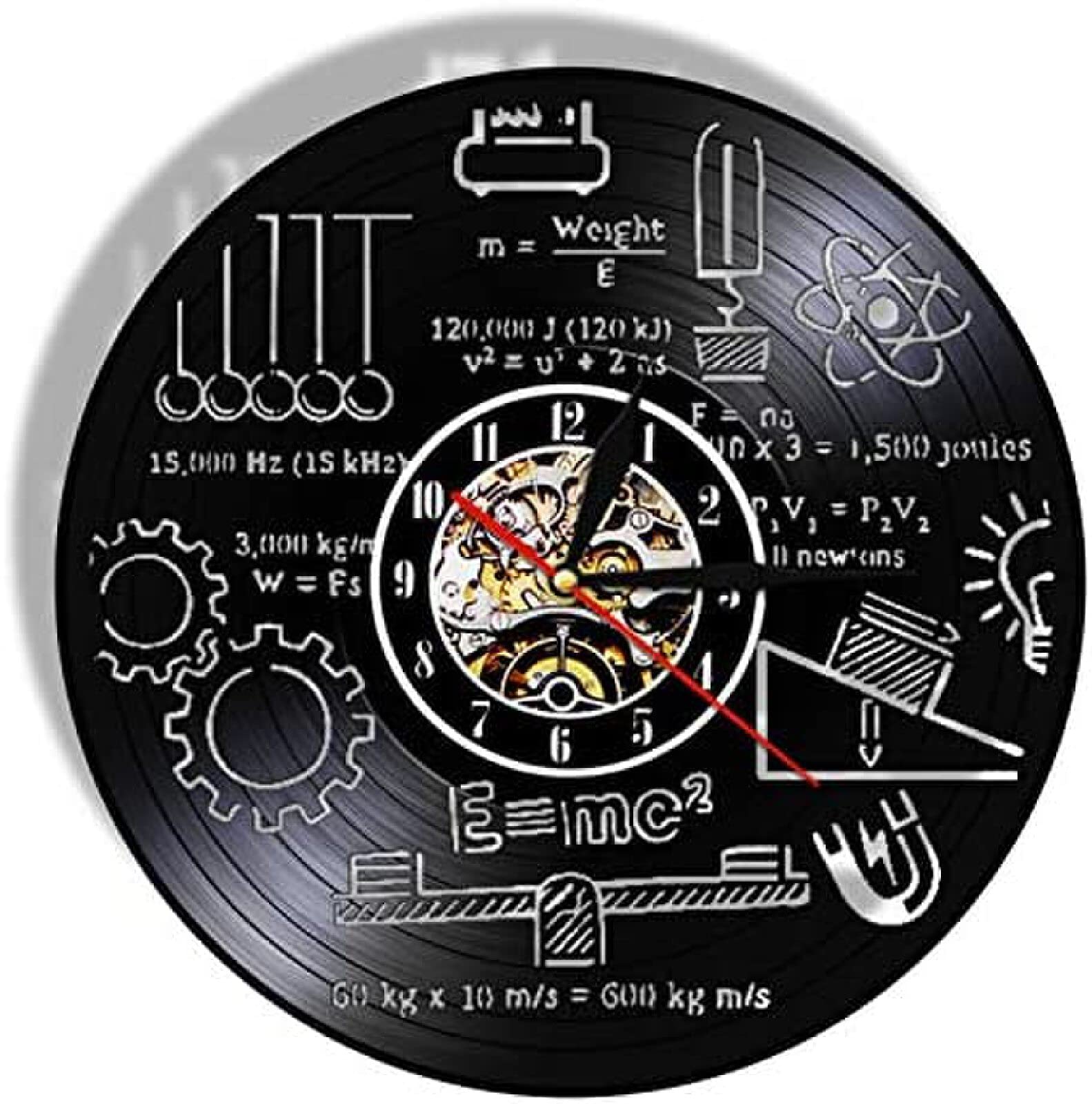 Buy Wall Clock Scientist Physics Vinyl Record Wall Clock School ...