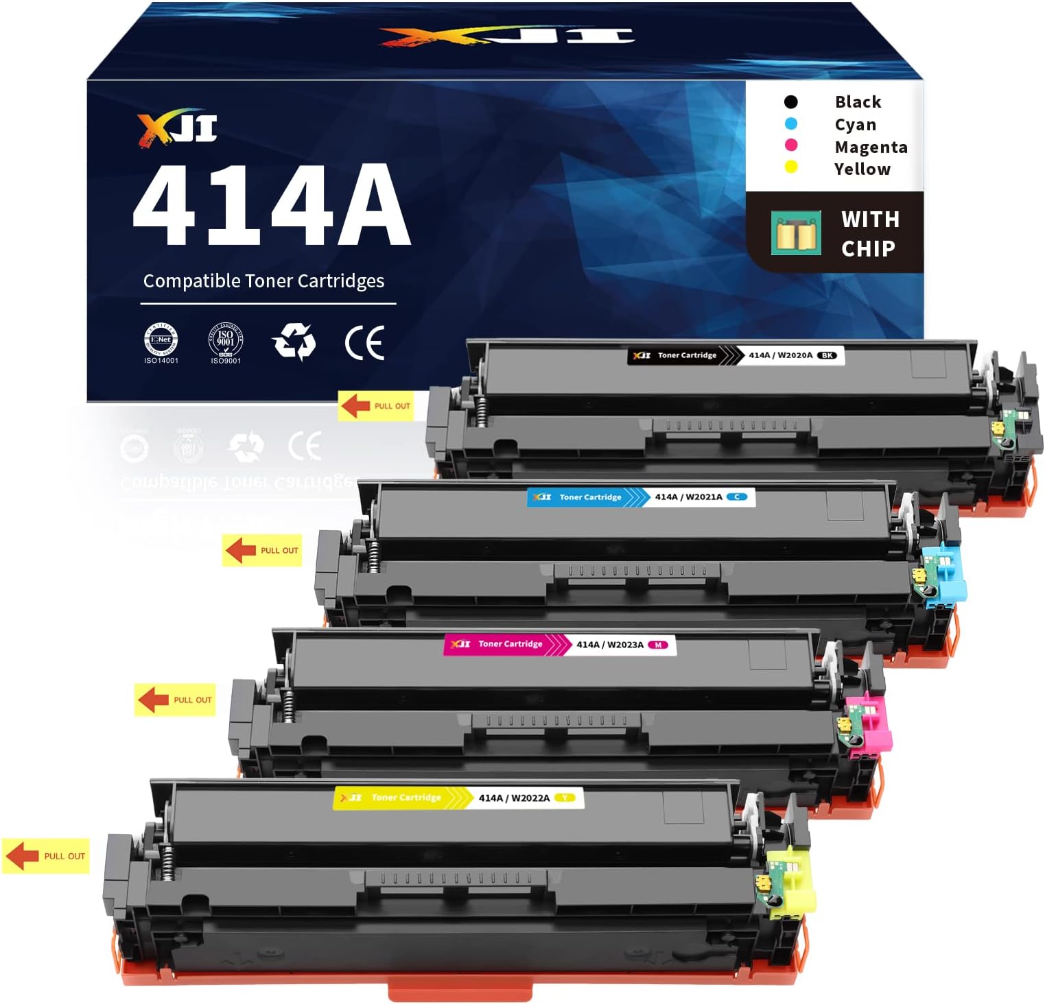 Amazon.com: XJI 414A (with Chip) Compatible Toner Cartridges ...