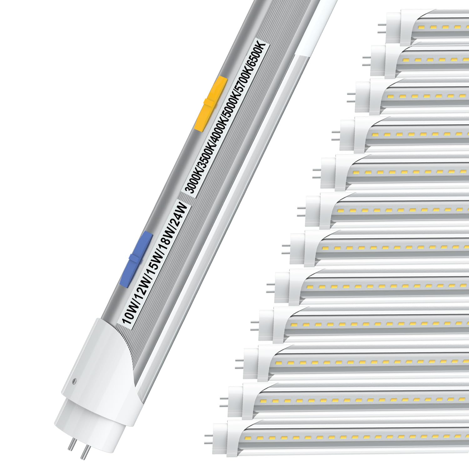 ETL Listed T8 T12 LED Tube Light Bulbs 4 Foot, 5 Power(10W-24W)& 6CCT ...