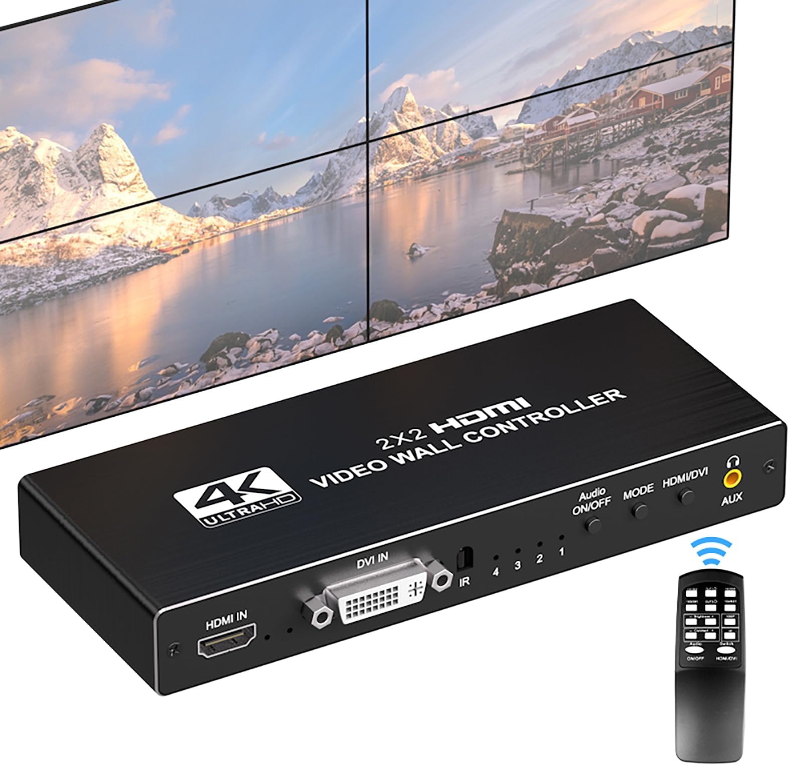 Amazon.com: Video Wall Controller 2x2,HDMI 4K Video Wall Processor with ...