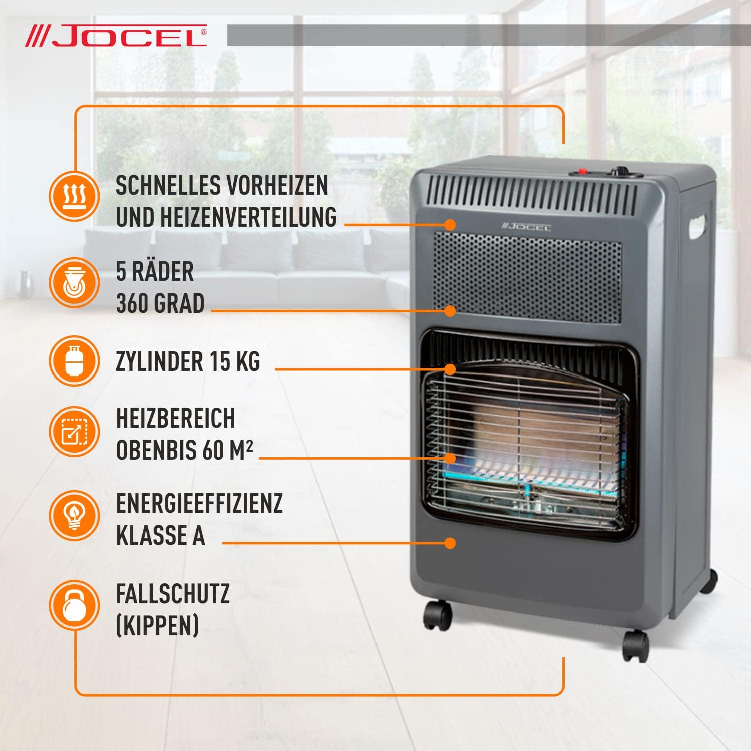 JOCEL Blue Flame Gas Heater JAG007353 Instruction Manual