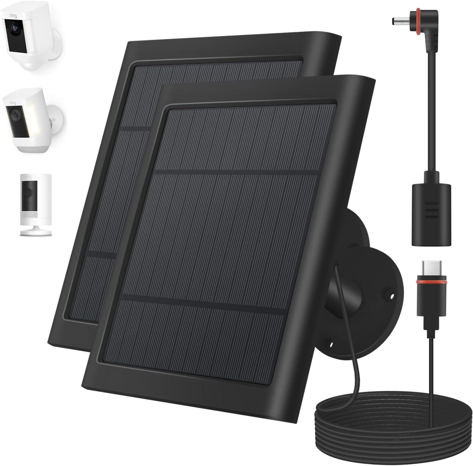 Amazon.com : Solar Panel for Ring Camera, 2 Pack 4W Solar Charger ...