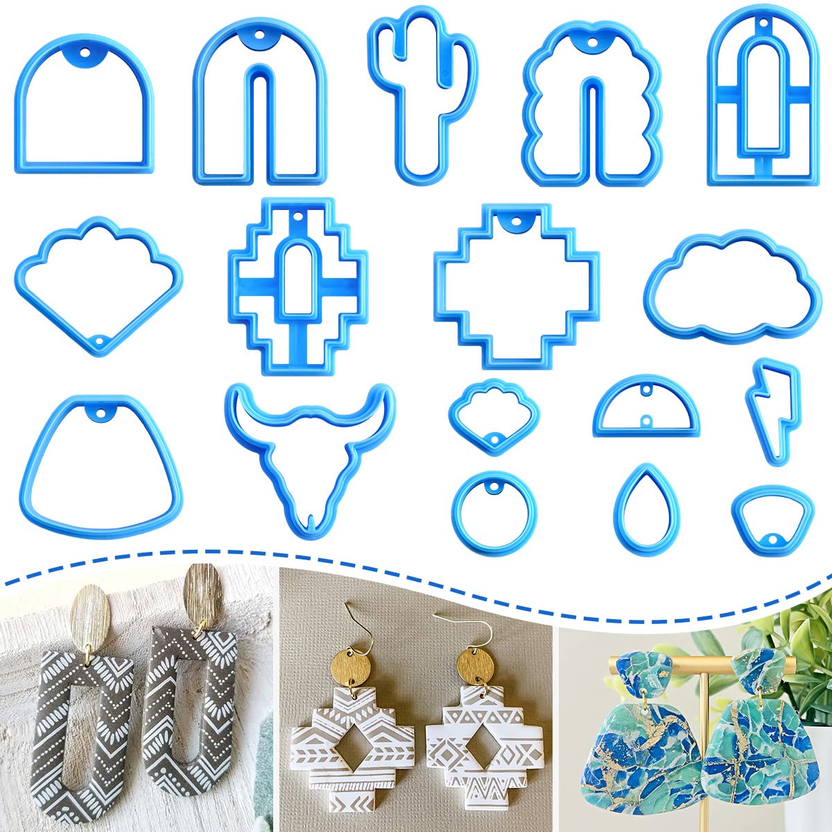 Amazon.com : KEOKER Polymer Clay Cutters, Set of 17 Shapes Aztec Clay ...