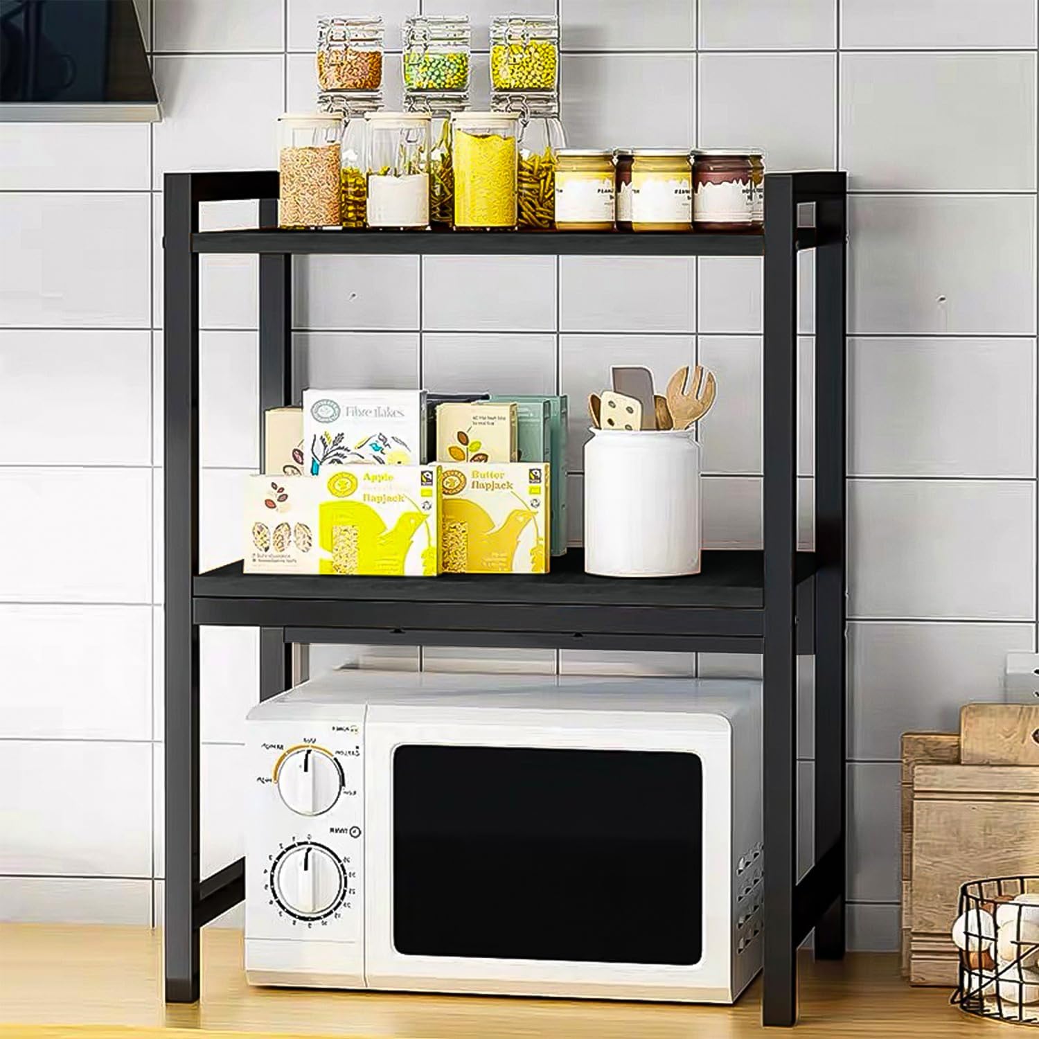 devesanter Microwave Oven Rack,3 Tier Kitchen Counter Shelf,Heavy Duty Microwave Toaster Stand ...