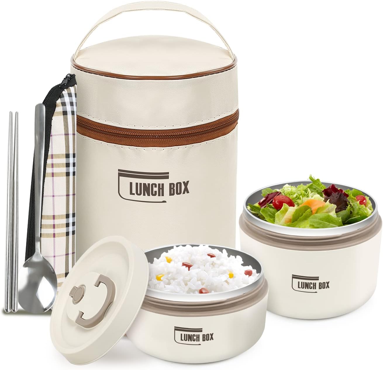 Amazon.com: Kiseely Bento Box, Insulated Lunch Box with Bag, Leakproof ...