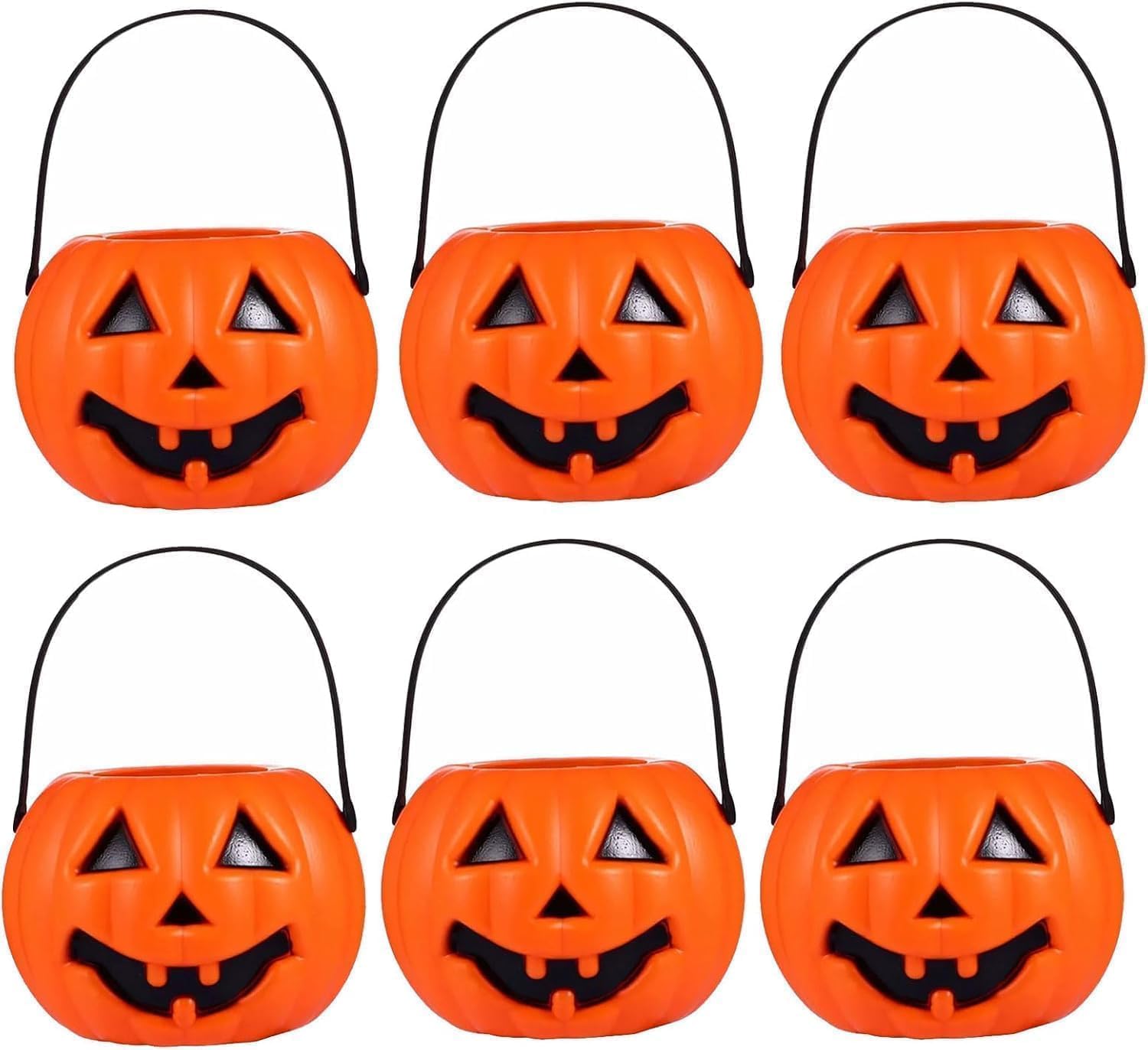 Amazon.com | Plastic Pumpkin Bucket - Halloween Pumpkin Trick or Treat ...