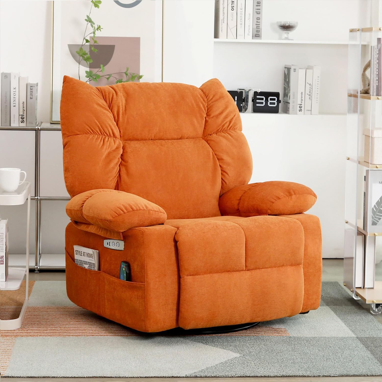 Amazon.com: EDWELL Orange Power Recliner Chair, Modern Massage Chair ...