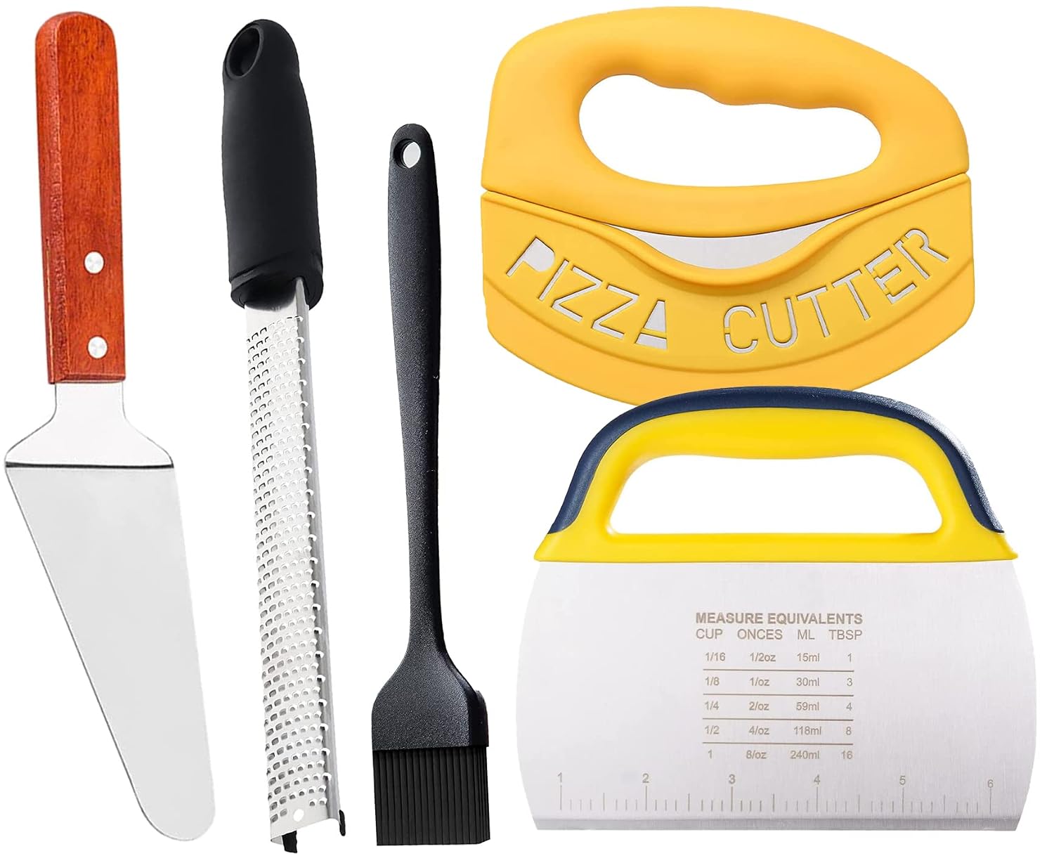 Buy P-Plus International Set of 5 Pizza Making Tool - Pizza Cutter with ...