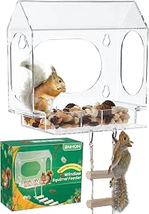 Amazon.com: Enhon Window Squirrel Feeder, Acrylic Clear Squirrel ...