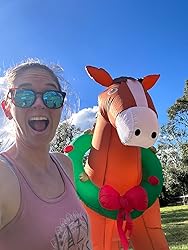 Amazon.com: Christmas Inflatables Clydesdale Horse Holiday Inflatable ...