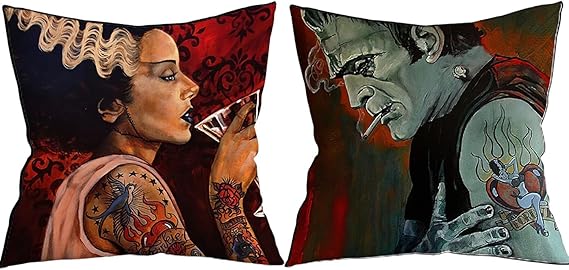 Amazon.com: TOSOENPHY Goth Decor Decorative Throw Pillow Covers 18x18in ...