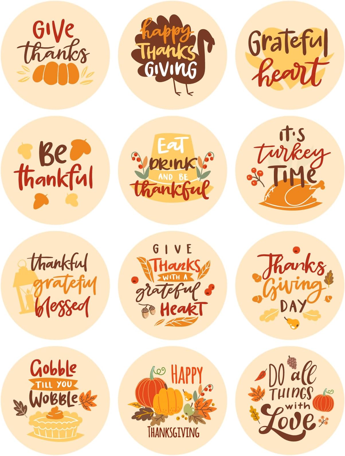 Amazon.com: 500 Pieces Happy Thanksgiving Day Stickers Fall Stickers 2 ...