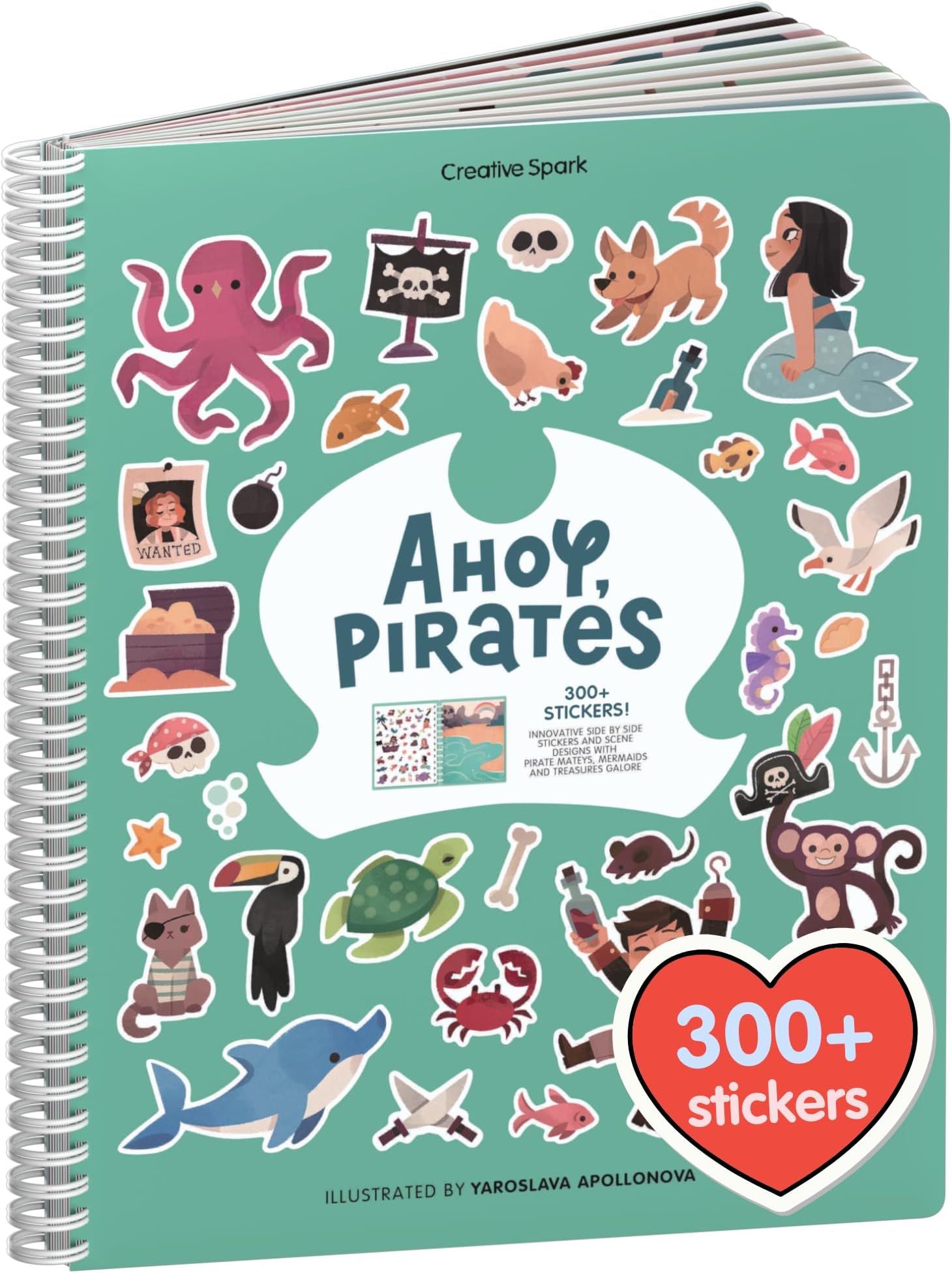 Amazon.com: Cupkin Pirate Sticker Book Activity for Kids, Toddler ...