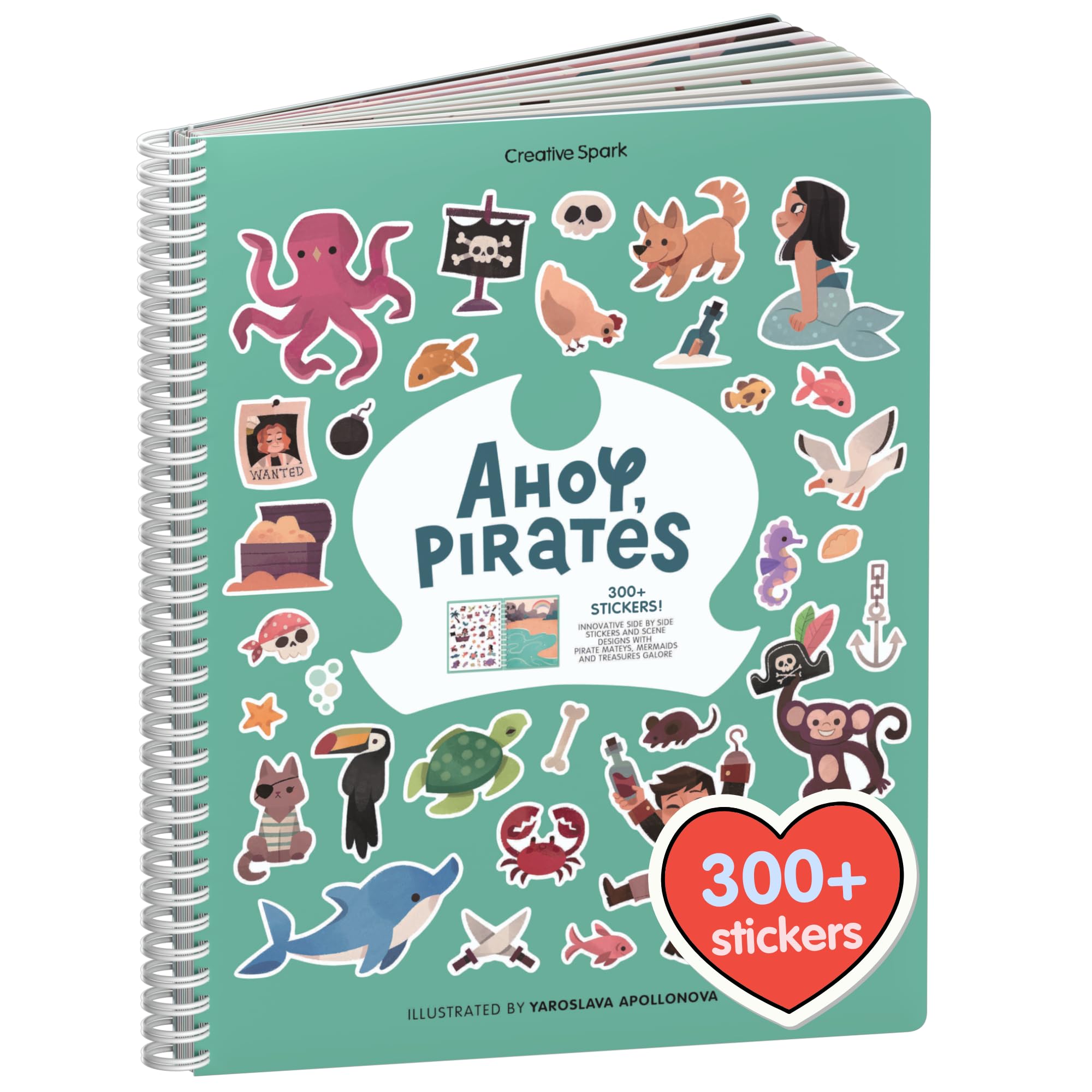 Amazon.com: Cupkin Pirate Sticker Book Activity for Kids, Toddler ...