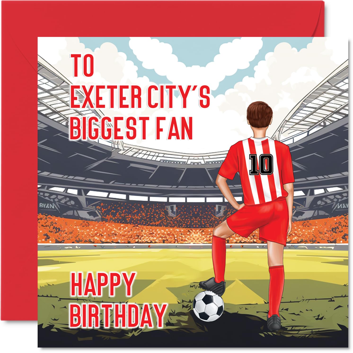 Football Birthday Card for Exeter Fans - Biggest Fan - Fun Happy ...