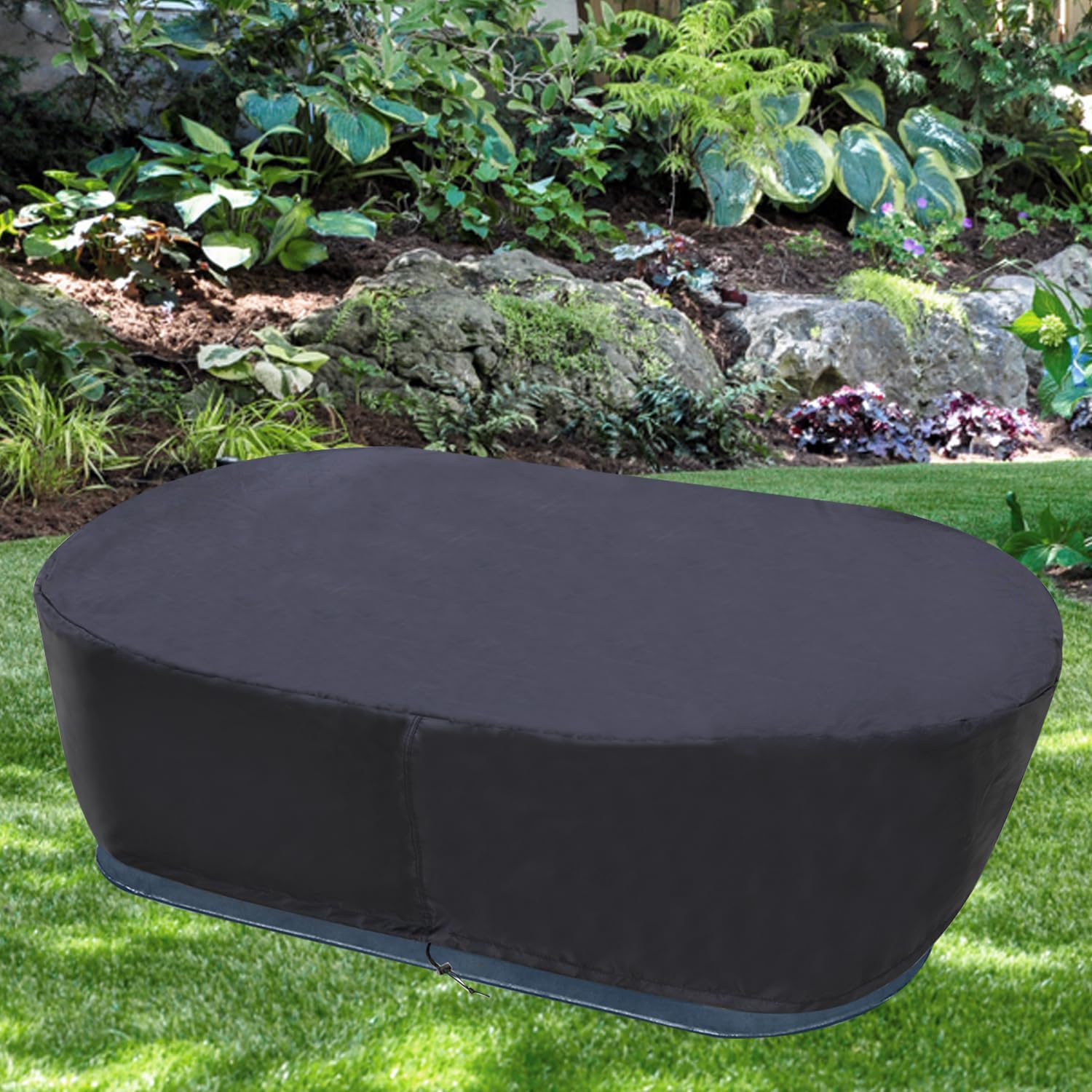 Snapklik.com : 150 Gallon Stock Tank Cover,Waterproof Oval Stock Water ...