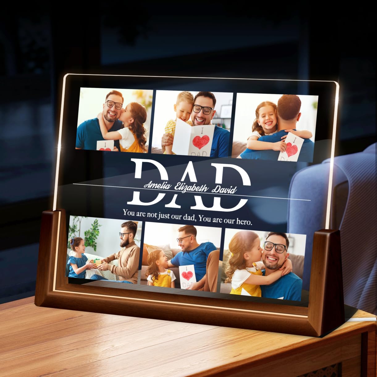 Amazon.com: Custom Photo Frames with Night Light - Personalized Acrylic ...